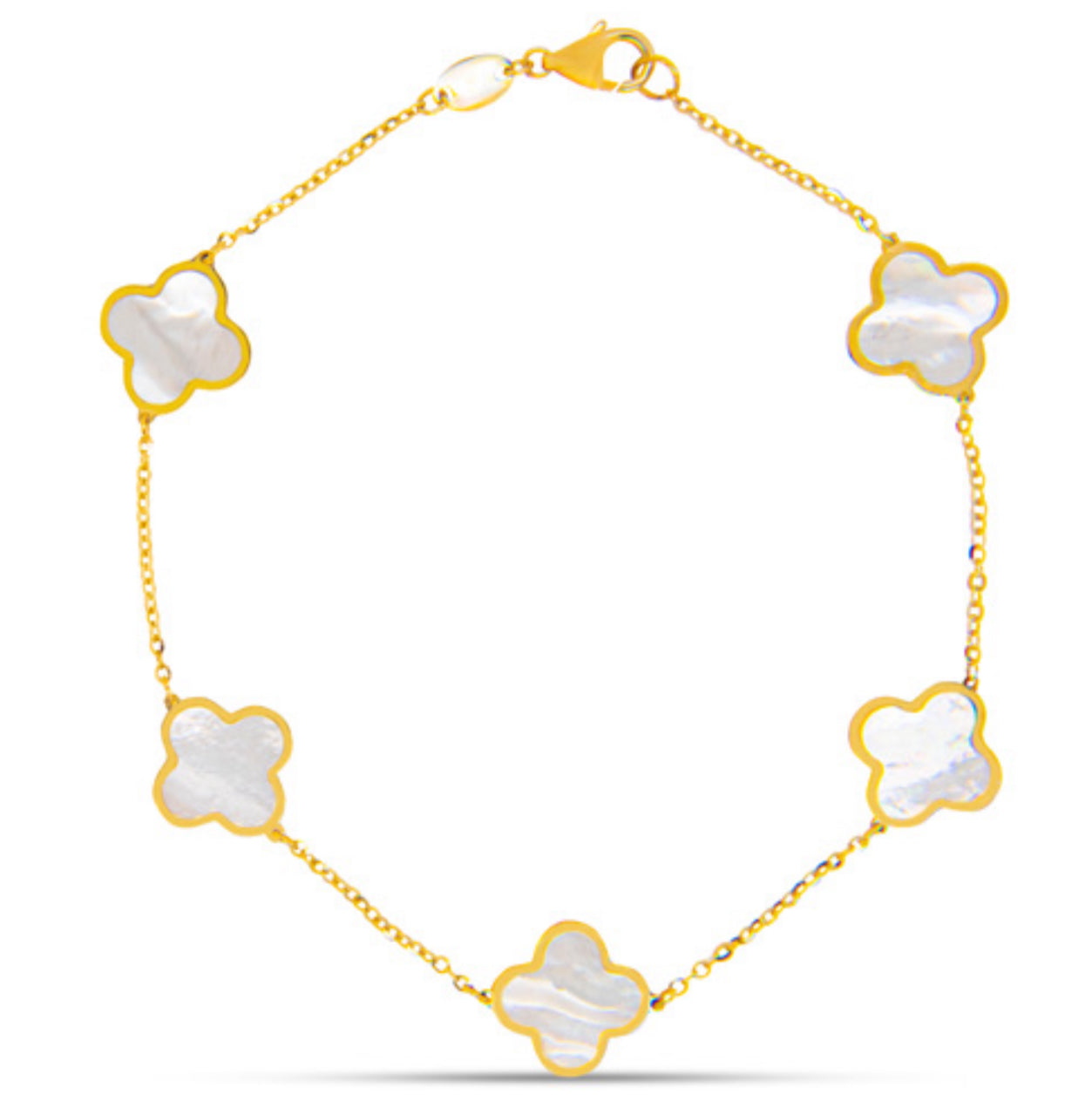 14k Gold Mother of Pearl Trebol Bracelet – Lorena Jewels